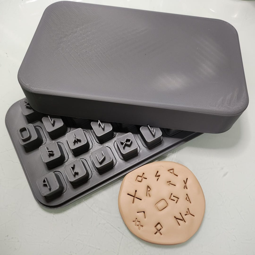 Rune Stamps Set, Elder Futhark, 25pc Complete Set, Polymer Clay Tools ...