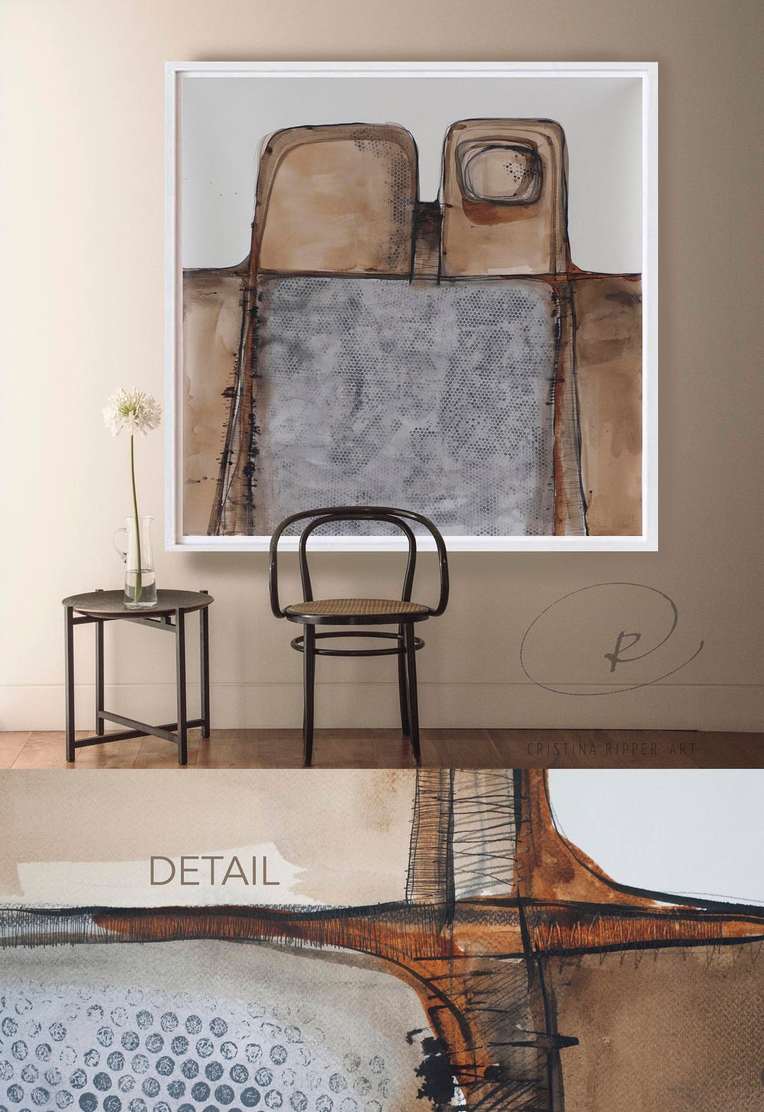 Extra Large Abstract Ink Painting, Extra Large Wall Art, Nature ...