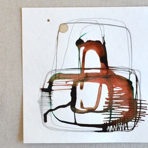 Original Abstract Fruit Art, Minimal Painting, Abstract Painting, Ink ...