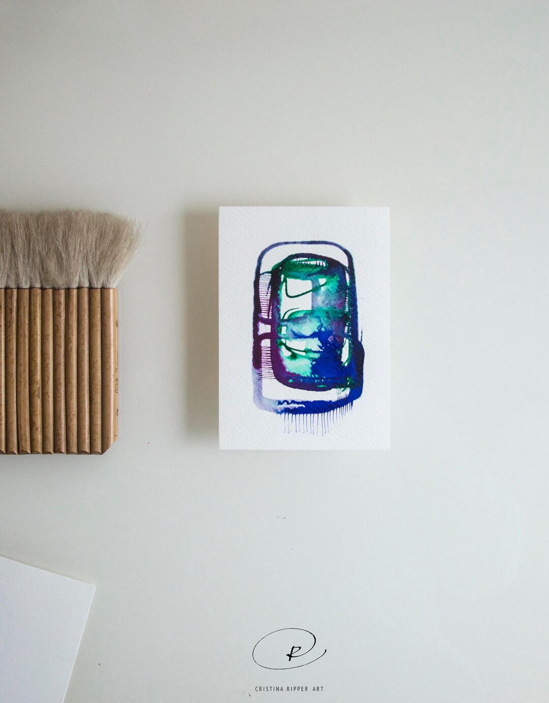 Original Small Modern Abstract Art, Ink Drawing, Ink Painting, Tiny ...