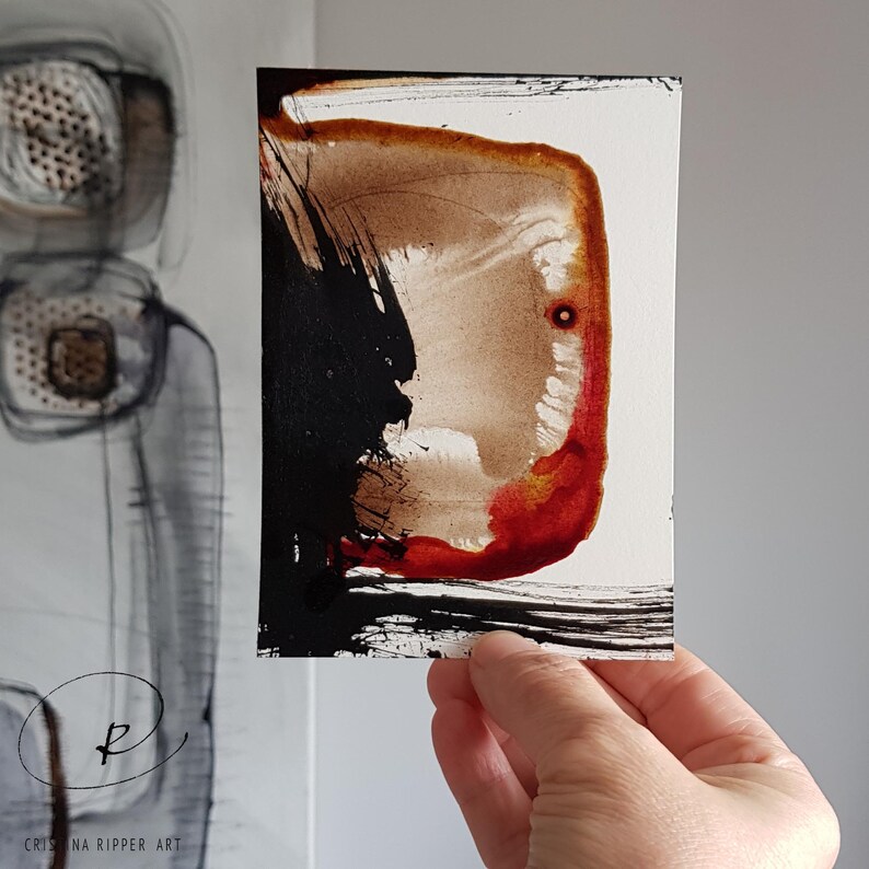 Abstract art Abstract ink art small minimalist art drawing | Etsy