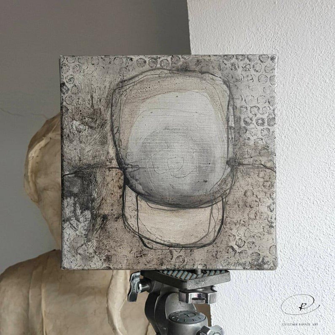 Original Stone Canvas Painting, Abstract Ink Canvas Painting, Canvas ...