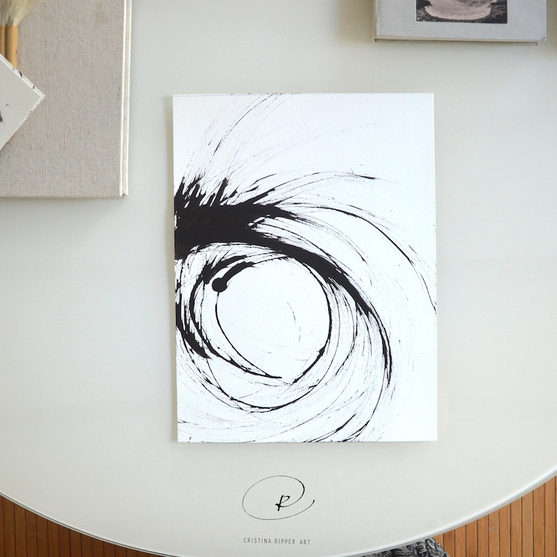 Original Abstract Art Ink Drawing Black and White Abstract | Etsy