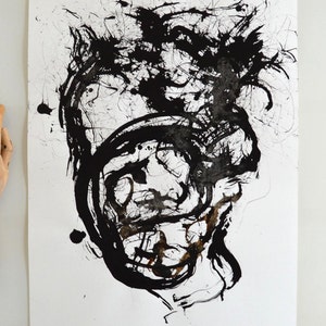 Original Abstract, Ink Drawing, Black and White Abstract, Ink Painting ...