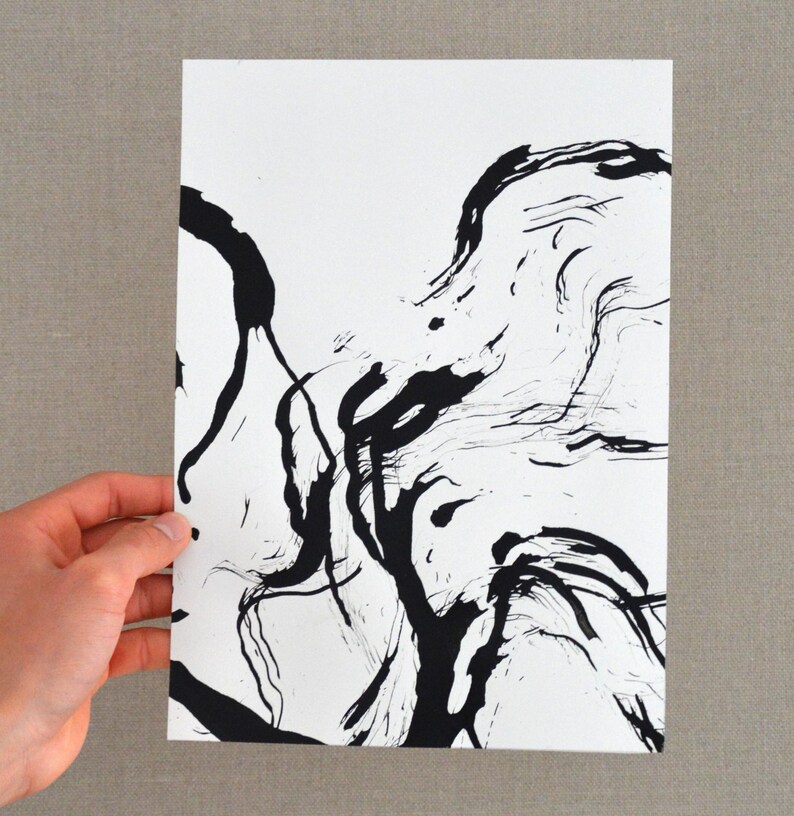 Original Abstract Art Ink Drawing Black and White Art - Etsy