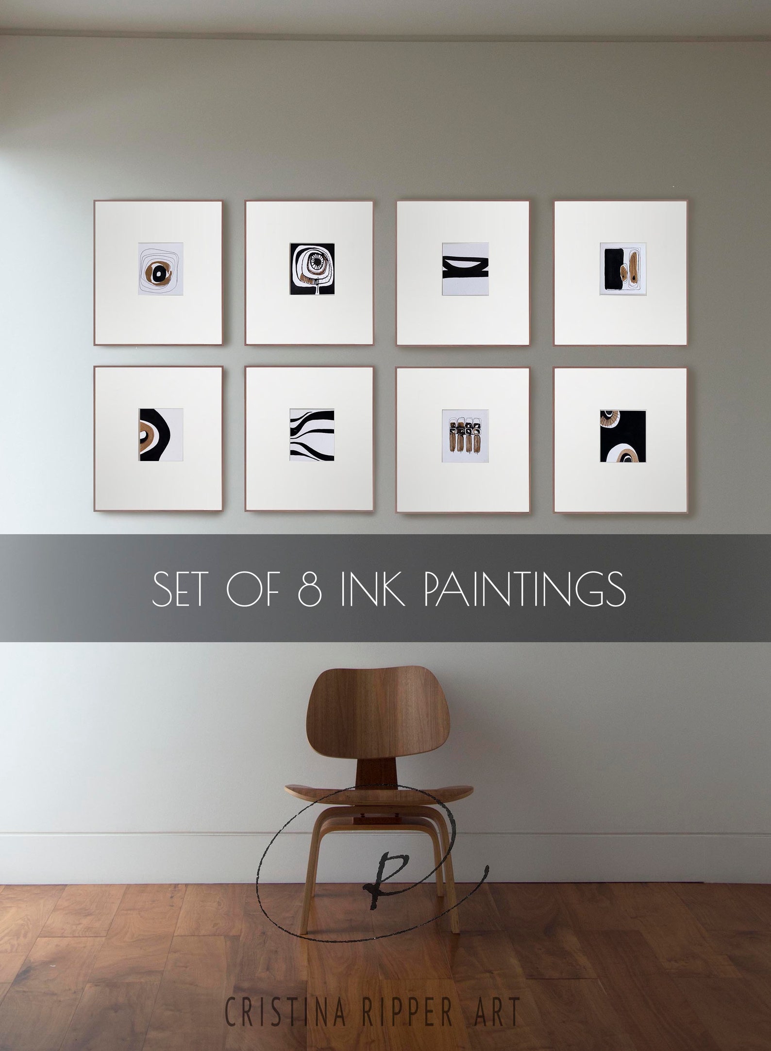 Set of 2 Abstract Painting, Art, Abstract, Minimal Set Art, Diptych ...
