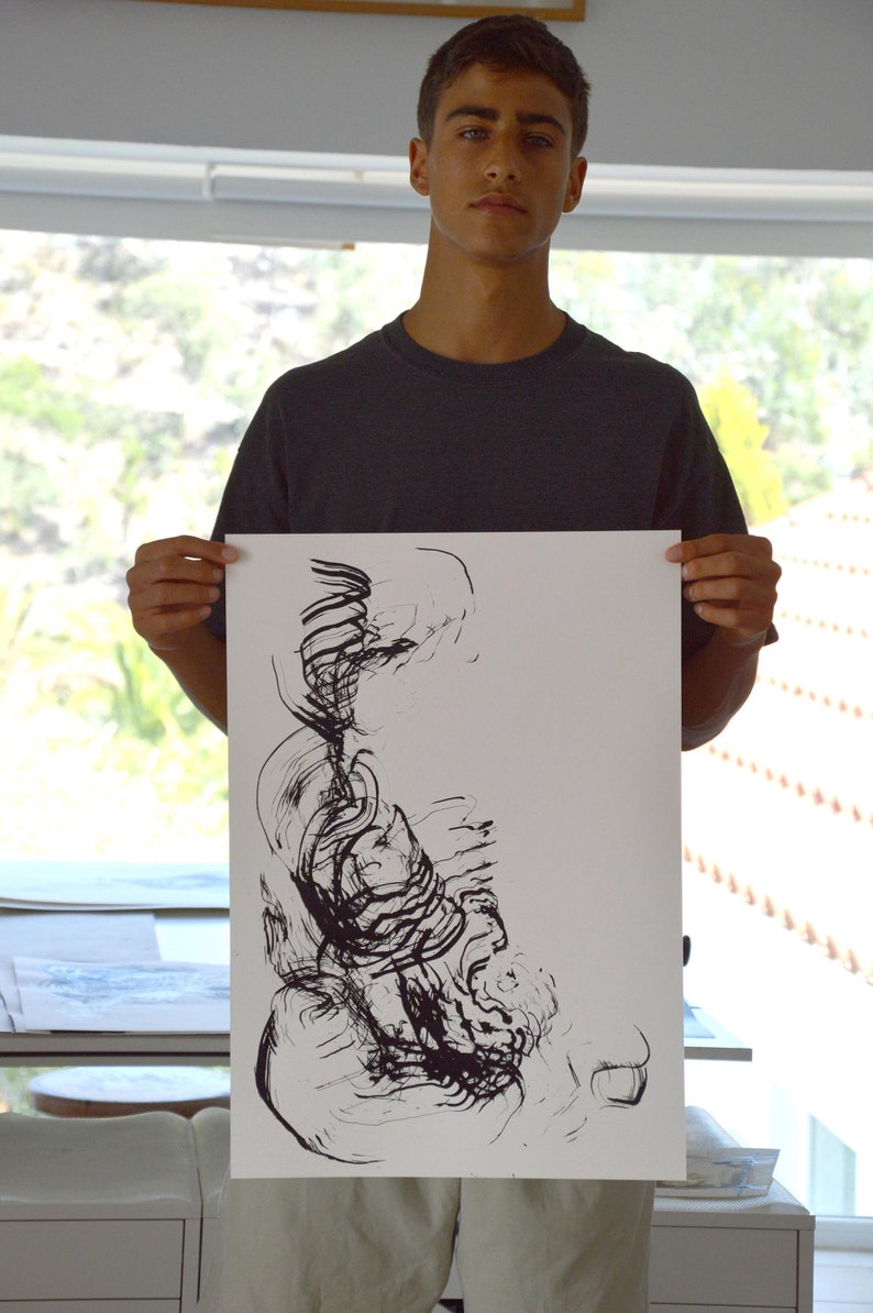 Original Abstract Ink Drawing Black and White Abstract Ink - Etsy