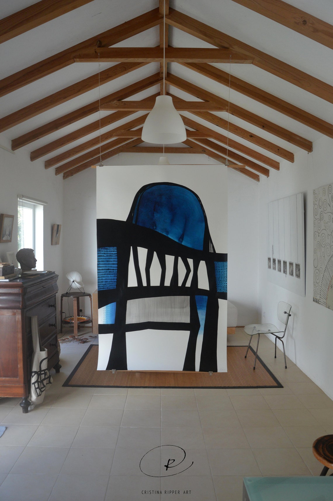 Extra Large Abstract Ink Painting, Extra Large Wall Art, Abstract Art ...