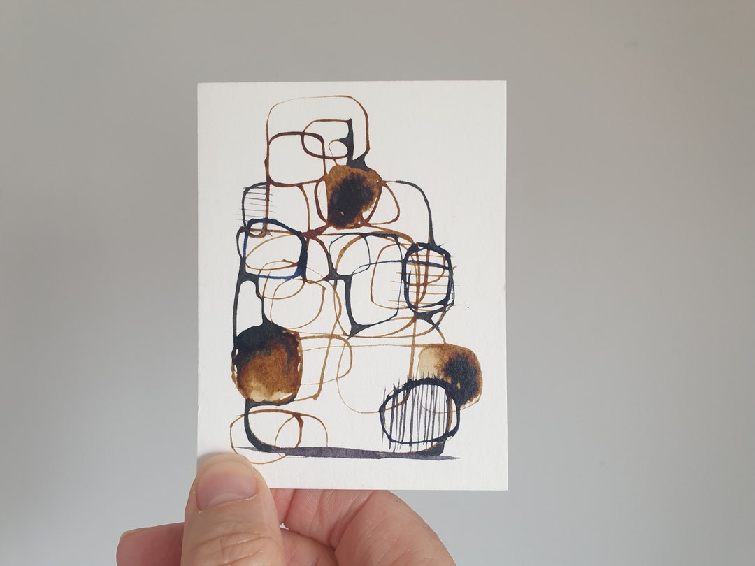 Small Abstract Art, Tiny Abstract Art Original, Minimalist Small ...