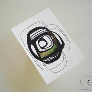 Small Abstract Art, Ink Drawing, Minimal Drawing, Small Abstract ...