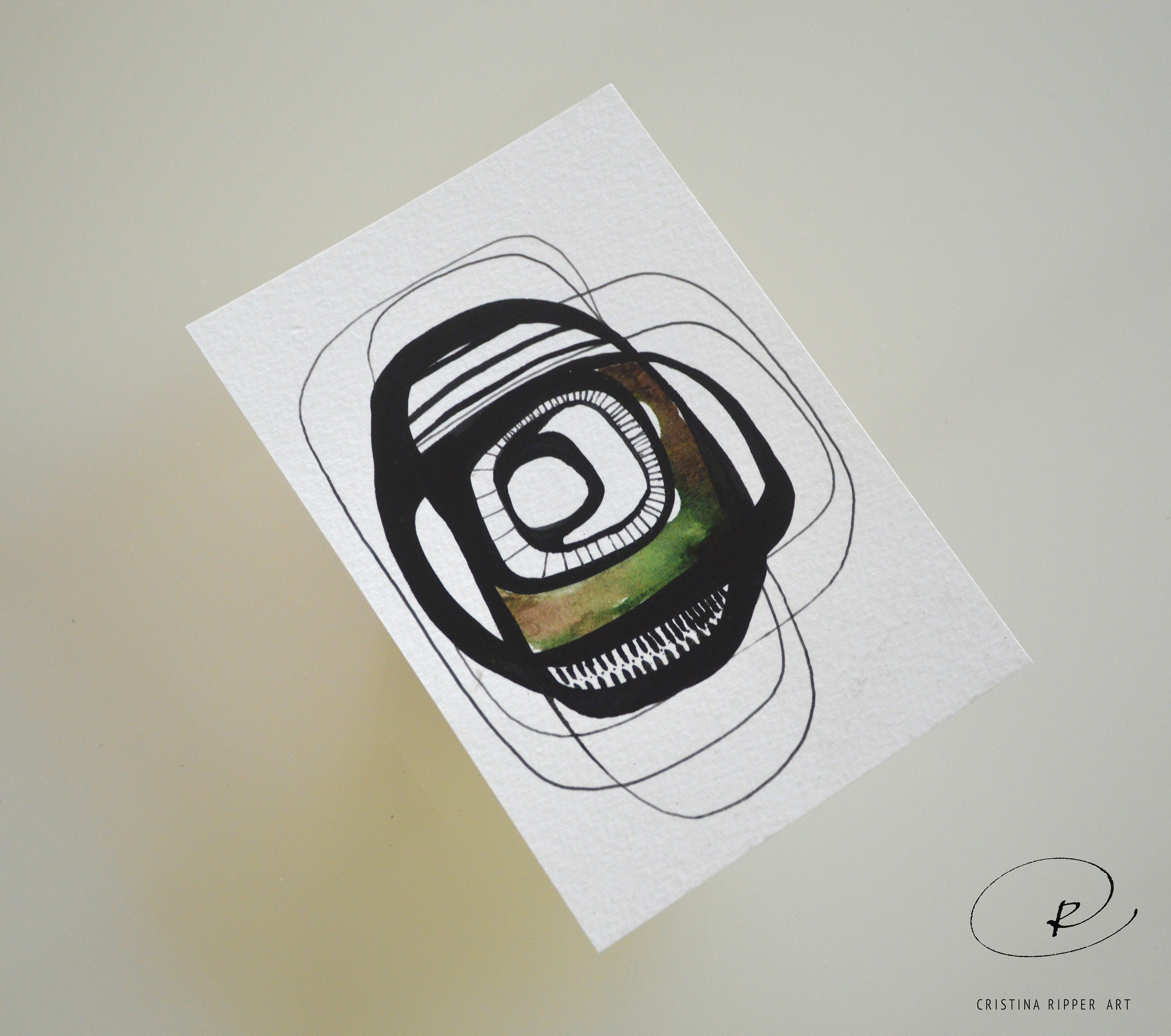 Small abstract art Ink drawing minimal drawing small | Etsy