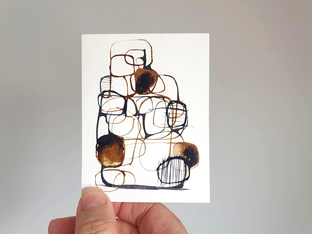Small Abstract Art, Tiny Abstract Art Original, Minimalist Small ...
