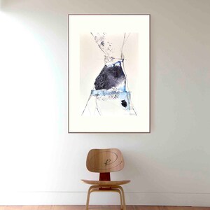 Original Minimalist Ink Abstract Art, Line Abstract Art, Ink Art ...