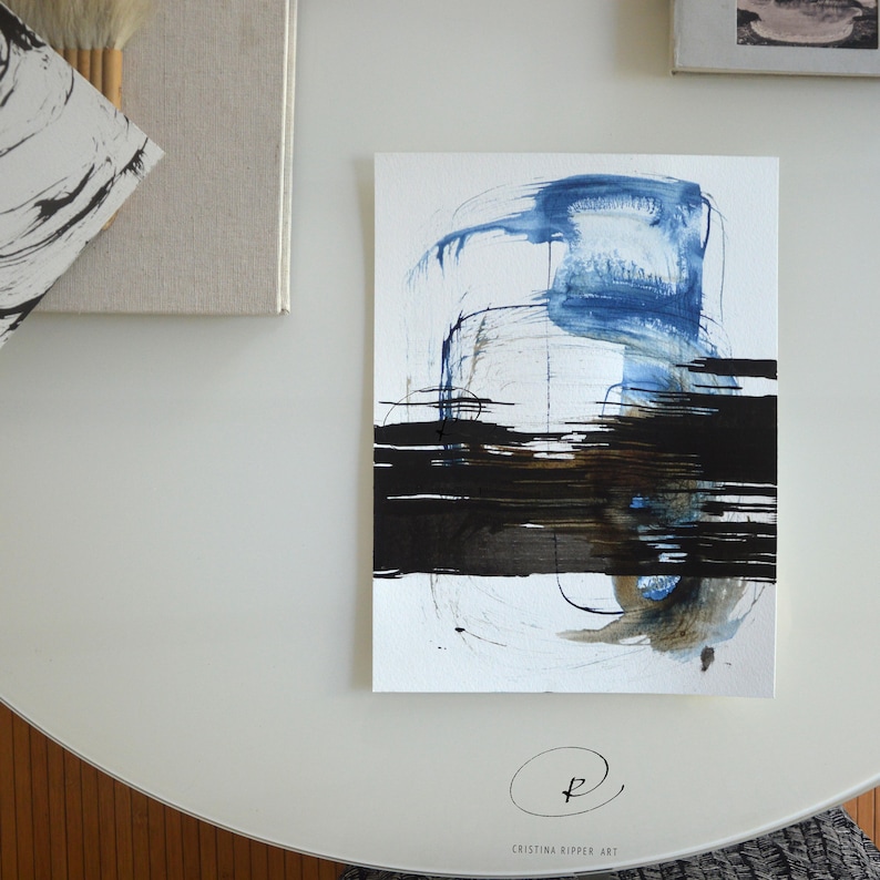 Original Abstract Art Ink Drawing Black and White Abstract | Etsy