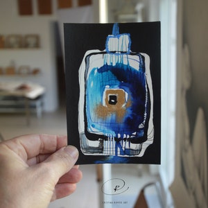 Original Small Abstract Art, Ink Drawing, Ink Painting, Tiny Painting ...