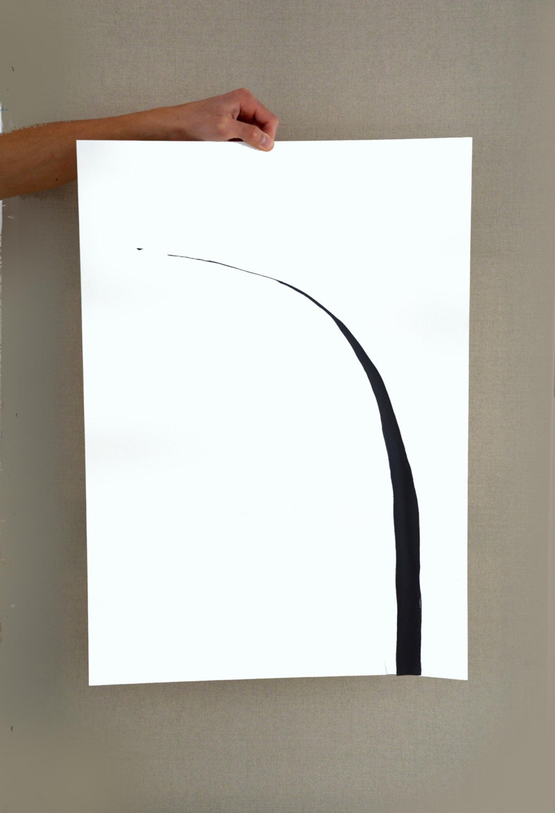 Original Minimalist Ink Abstract Art, Line Abstract Art, Ink Art ...