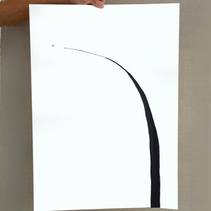 Original Minimalist Ink Abstract Art, Line Abstract Art, Ink Art ...