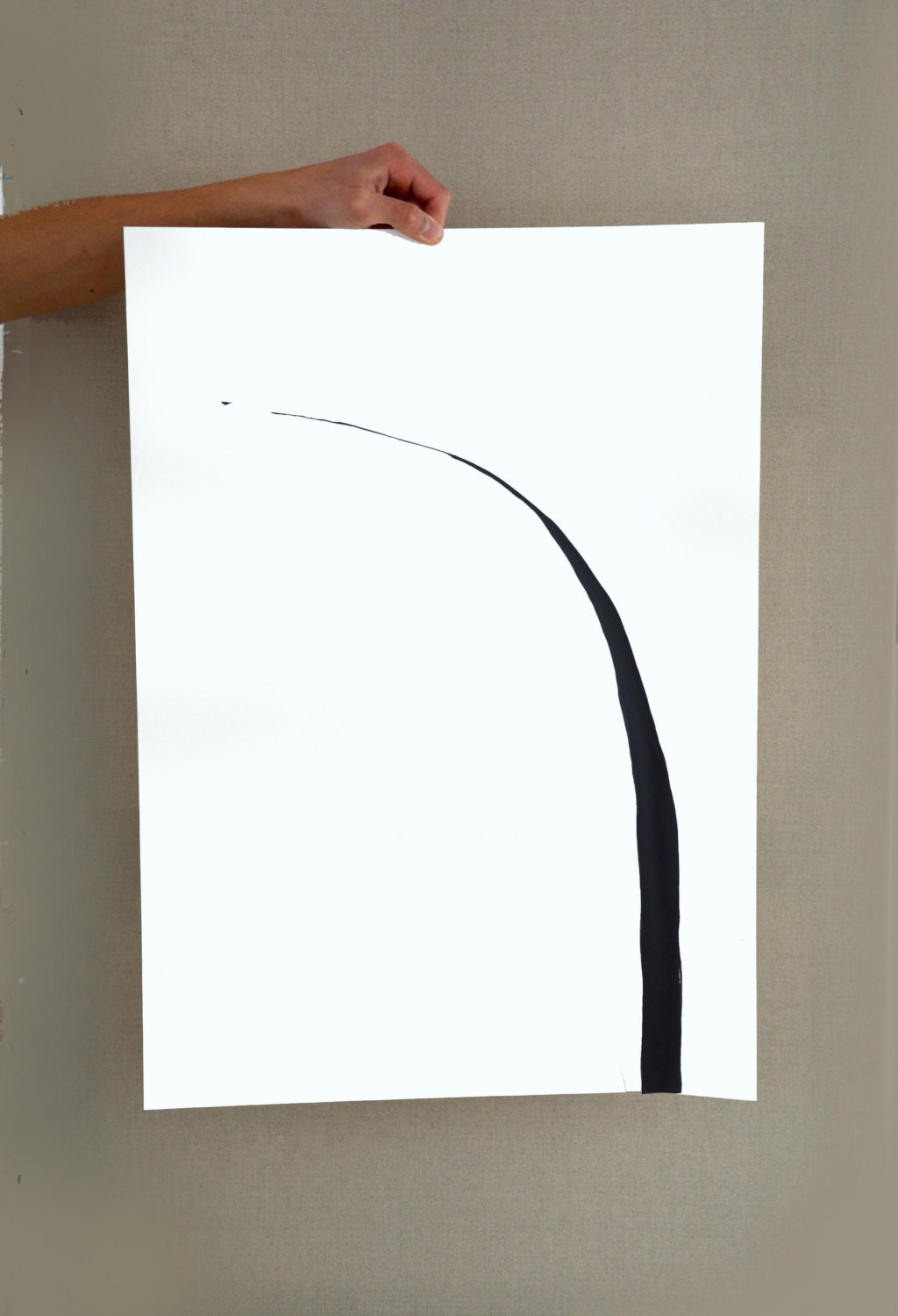 Original Minimalist Ink Abstract Art, Line Abstract Art, Ink Art ...