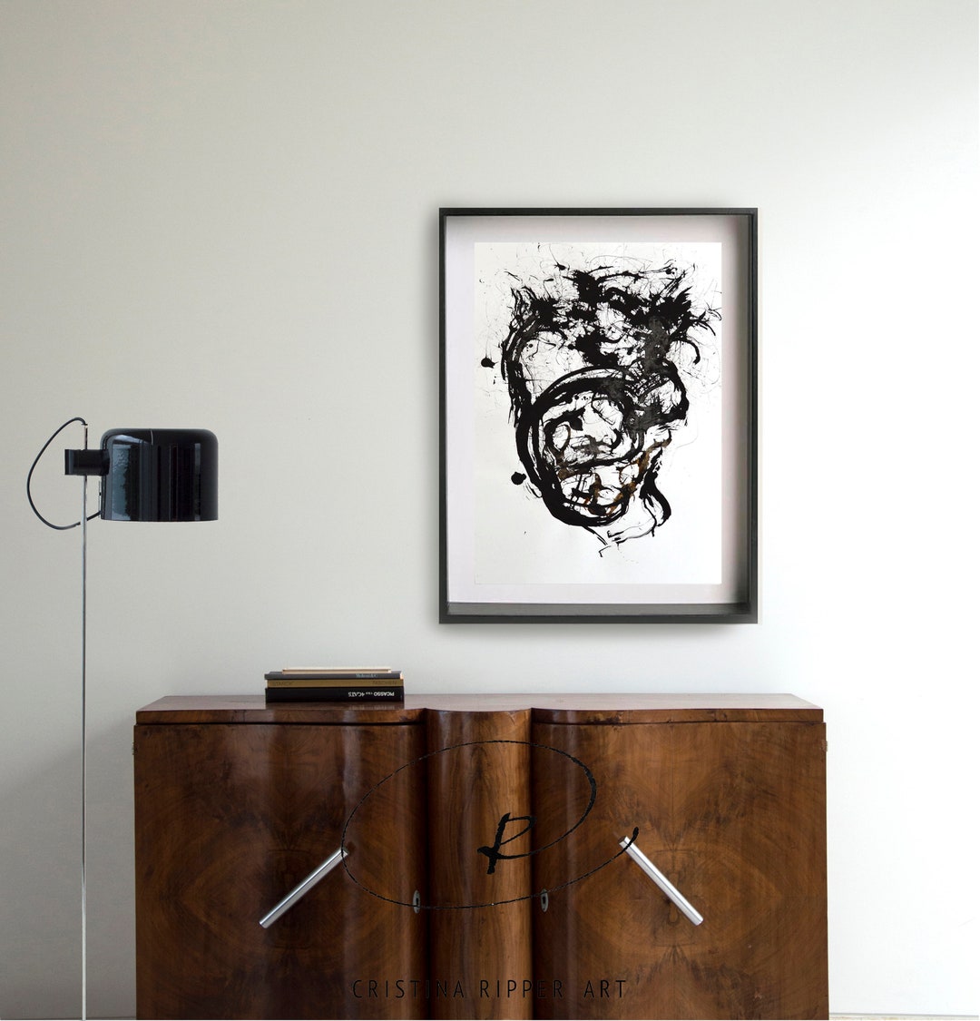 Original Abstract, Ink Drawing, Black and White Abstract, Ink Painting ...