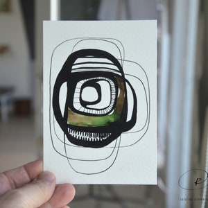 Small Abstract Art, Ink Drawing, Minimal Drawing, Small Abstract ...