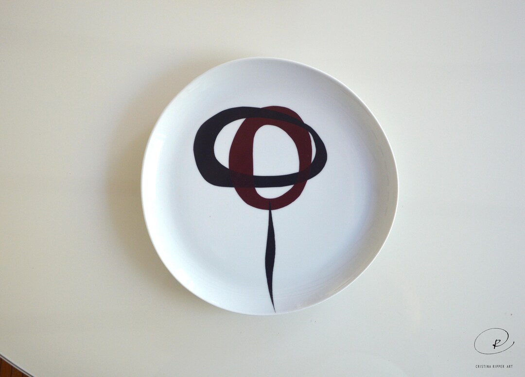 Porcelain Plate, Original Abstract Plate, Abstract Art on Plate ...