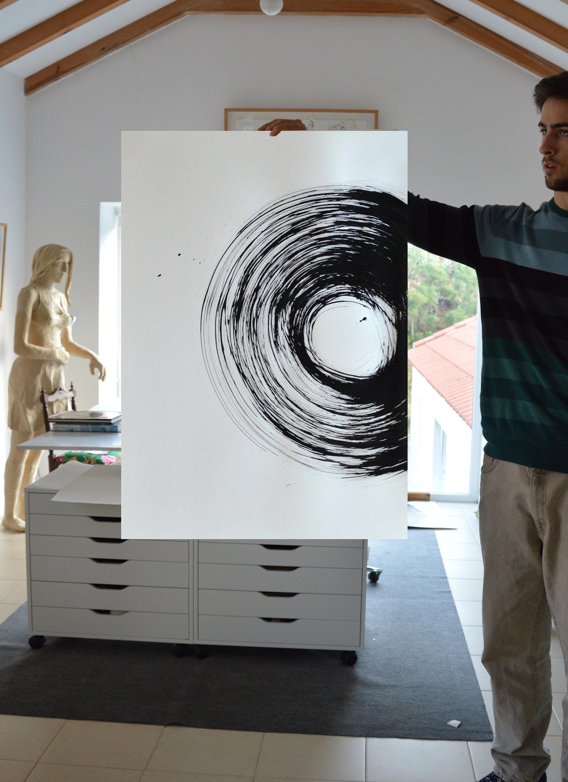 Large Abstract Art Large Wall Art Ink Painting Abstract Ink - Etsy