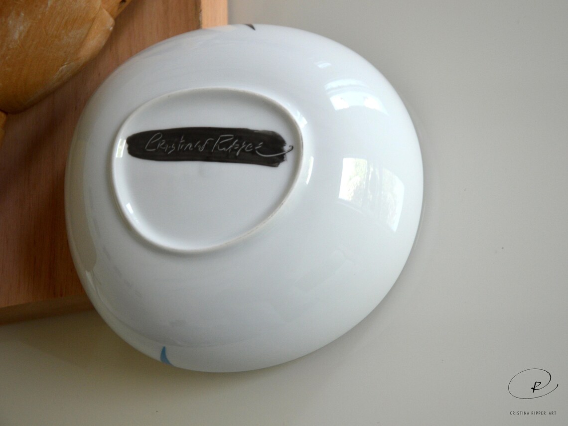 Large Bowl Porcelain Original Abstract Plate Abstract Art - Etsy
