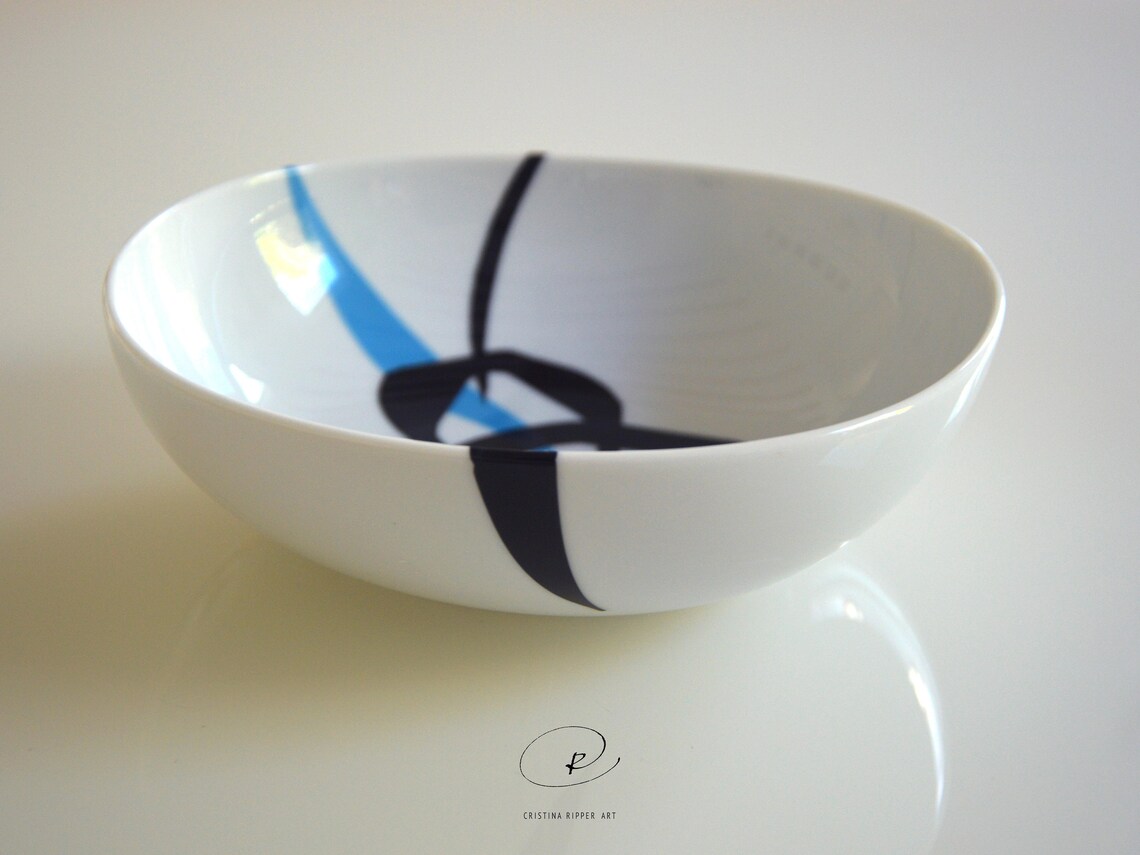 Large Bowl Porcelain Original Abstract Plate Abstract Art - Etsy