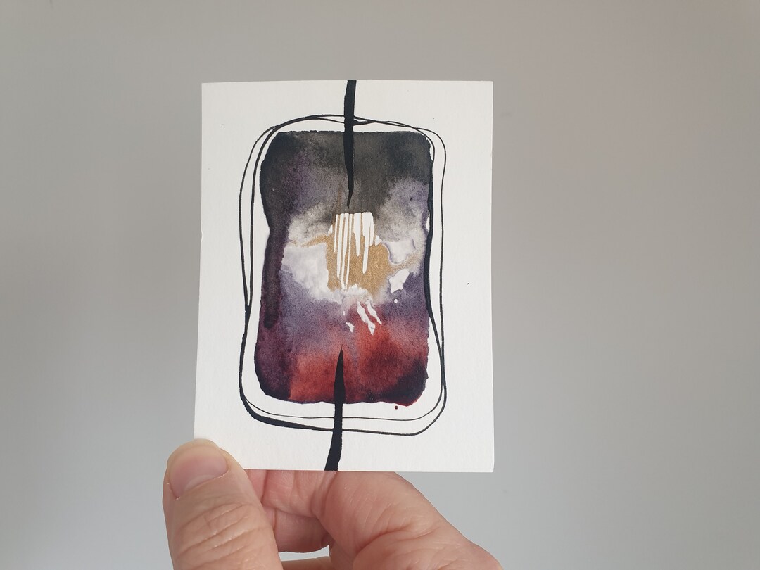 Small Abstract Art Original, Tiny Abstract Art Original, Tiny Painting ...