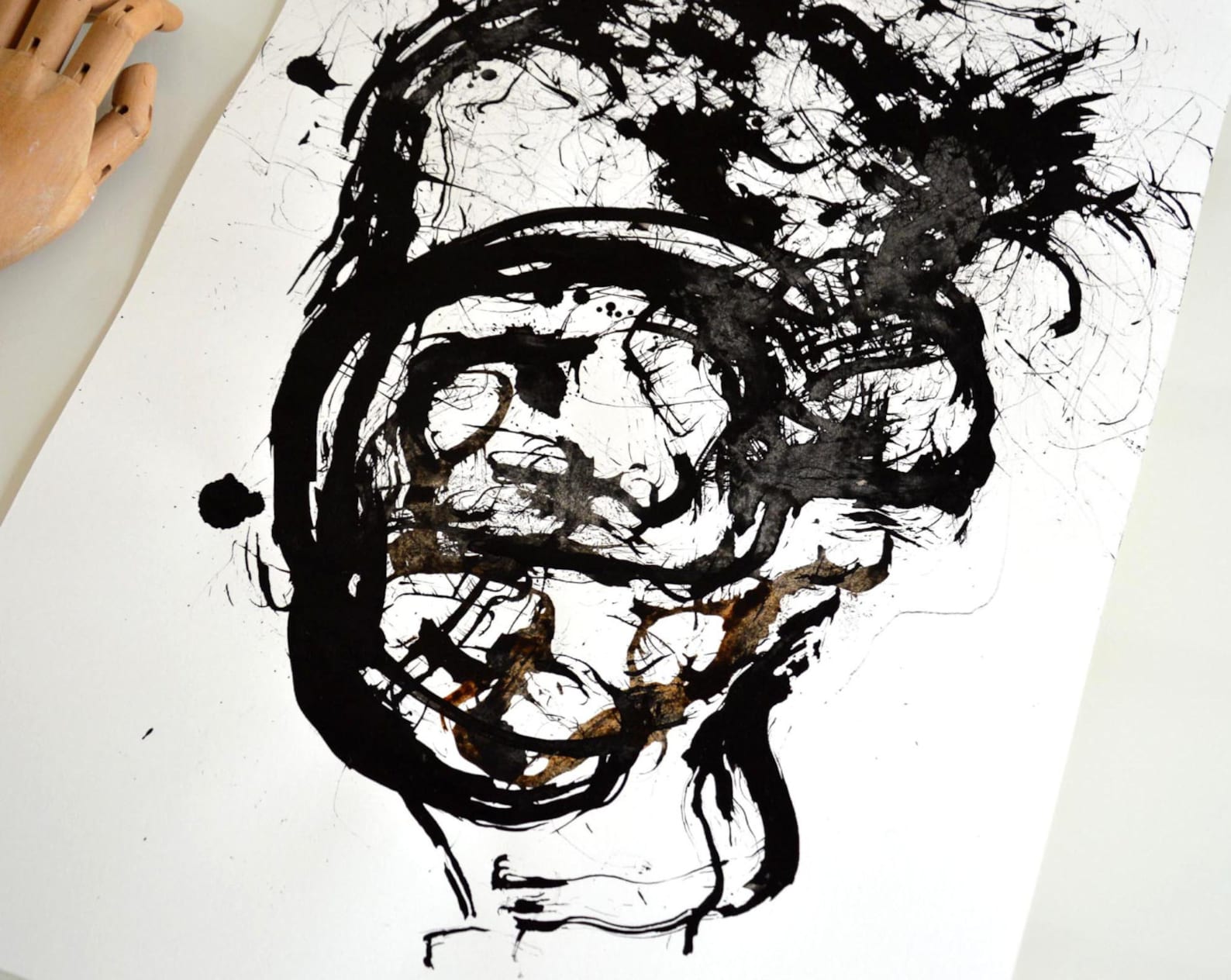 Original Abstract Ink Drawing Black and White Abstract Ink - Etsy