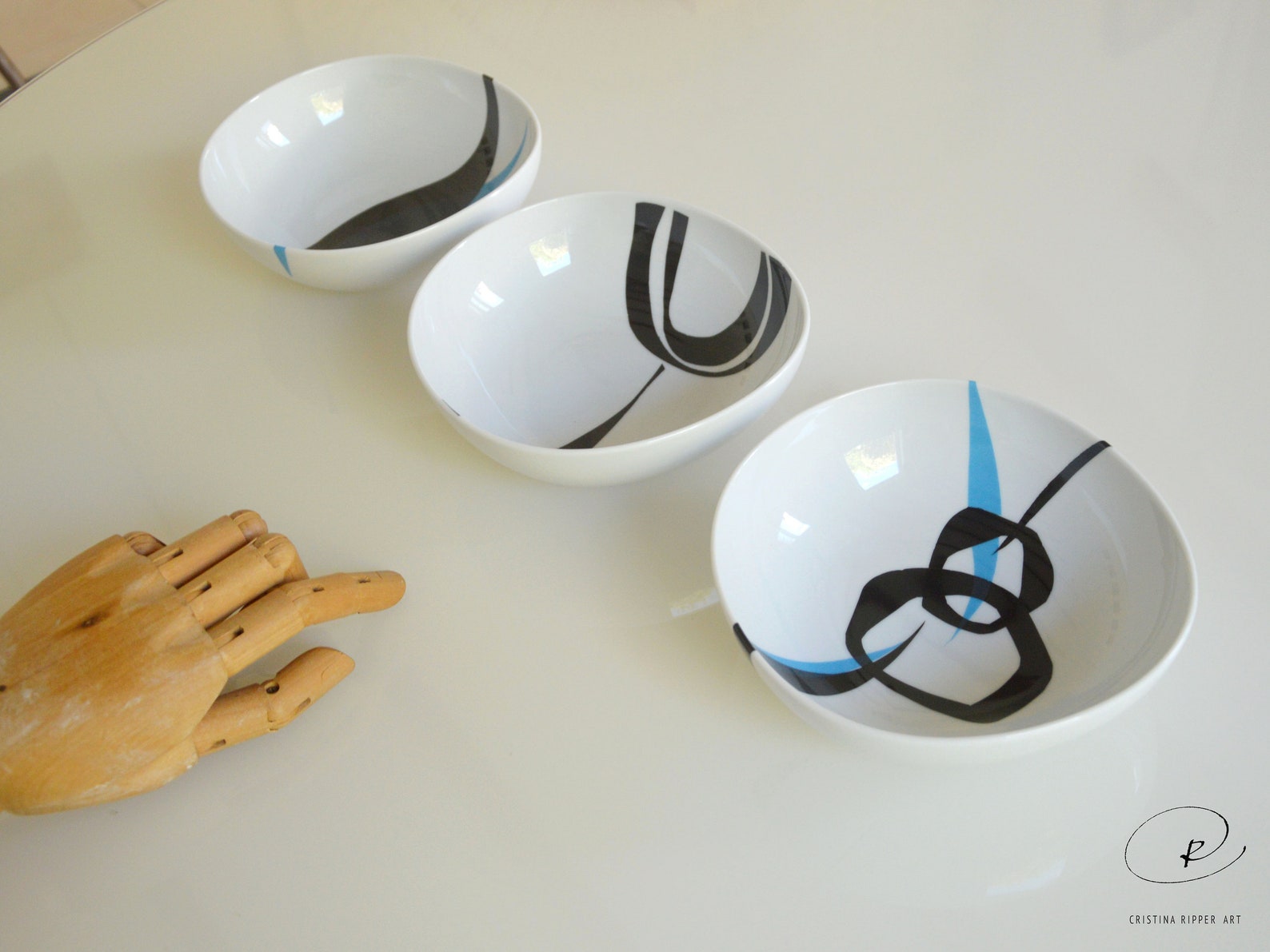 Large Bowl Porcelain Original Abstract Plate Abstract Art - Etsy