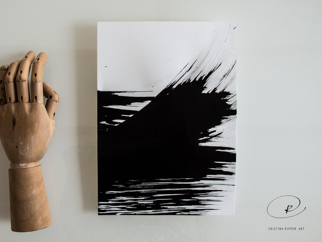 Original Abstract Ink Painting, Wave Abstract Art, Abstract Modern ...