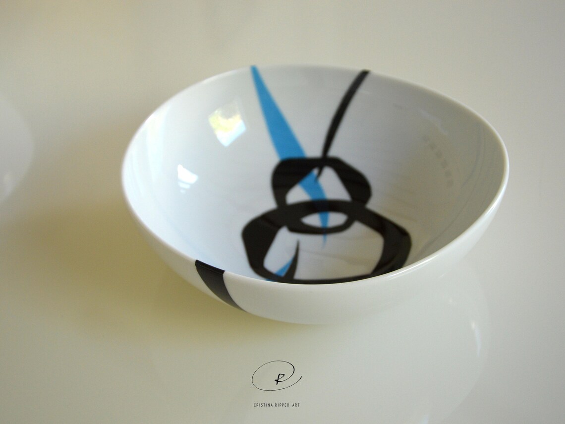 Large Bowl Porcelain Original Abstract Plate Abstract Art - Etsy