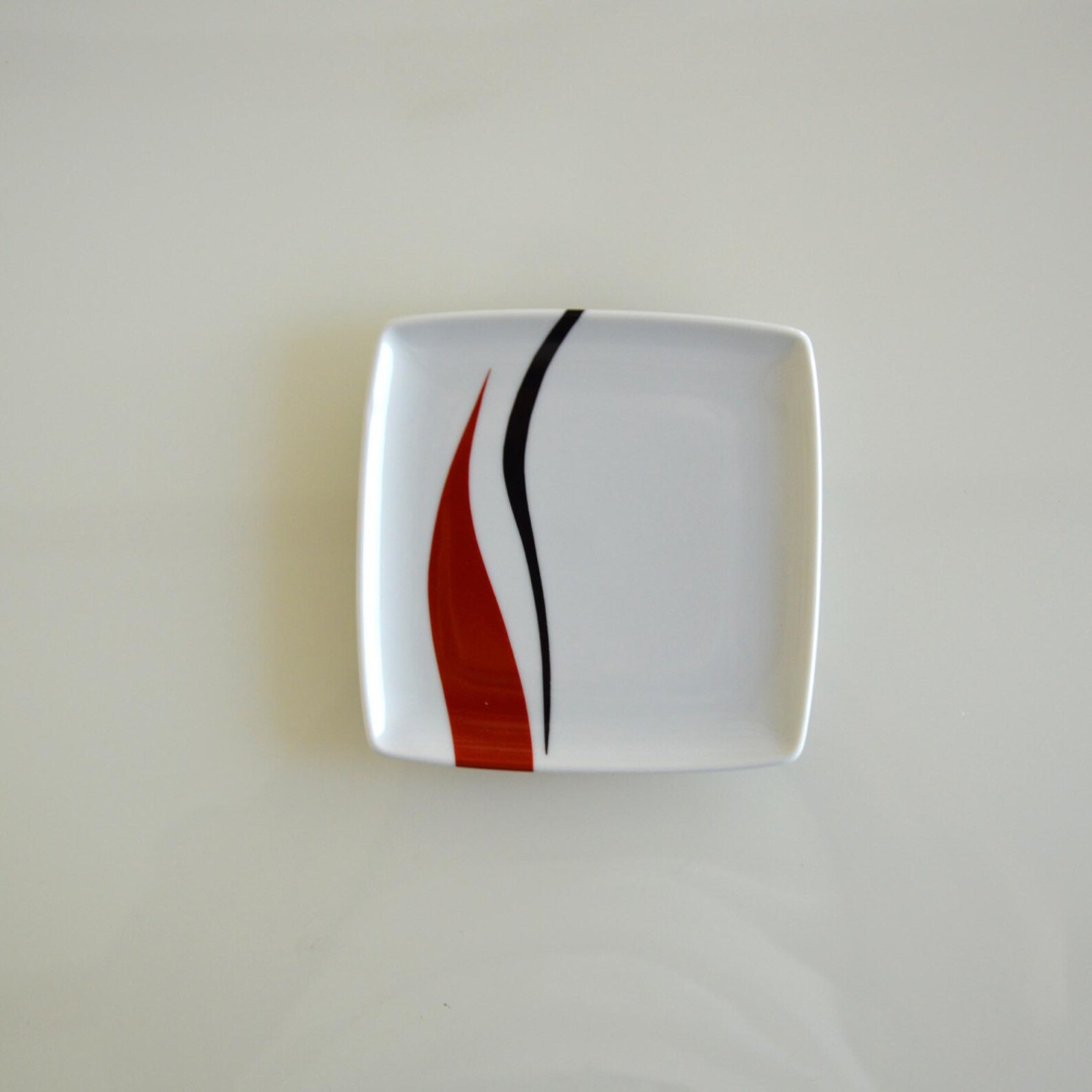 Square Abstract Dish Hand Painted, Movement Abstract Art, Modern Art ...