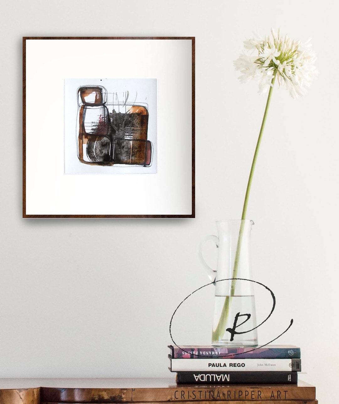 Square Art, Original Square Abstract, Abstract Painting, Ink Abstract ...