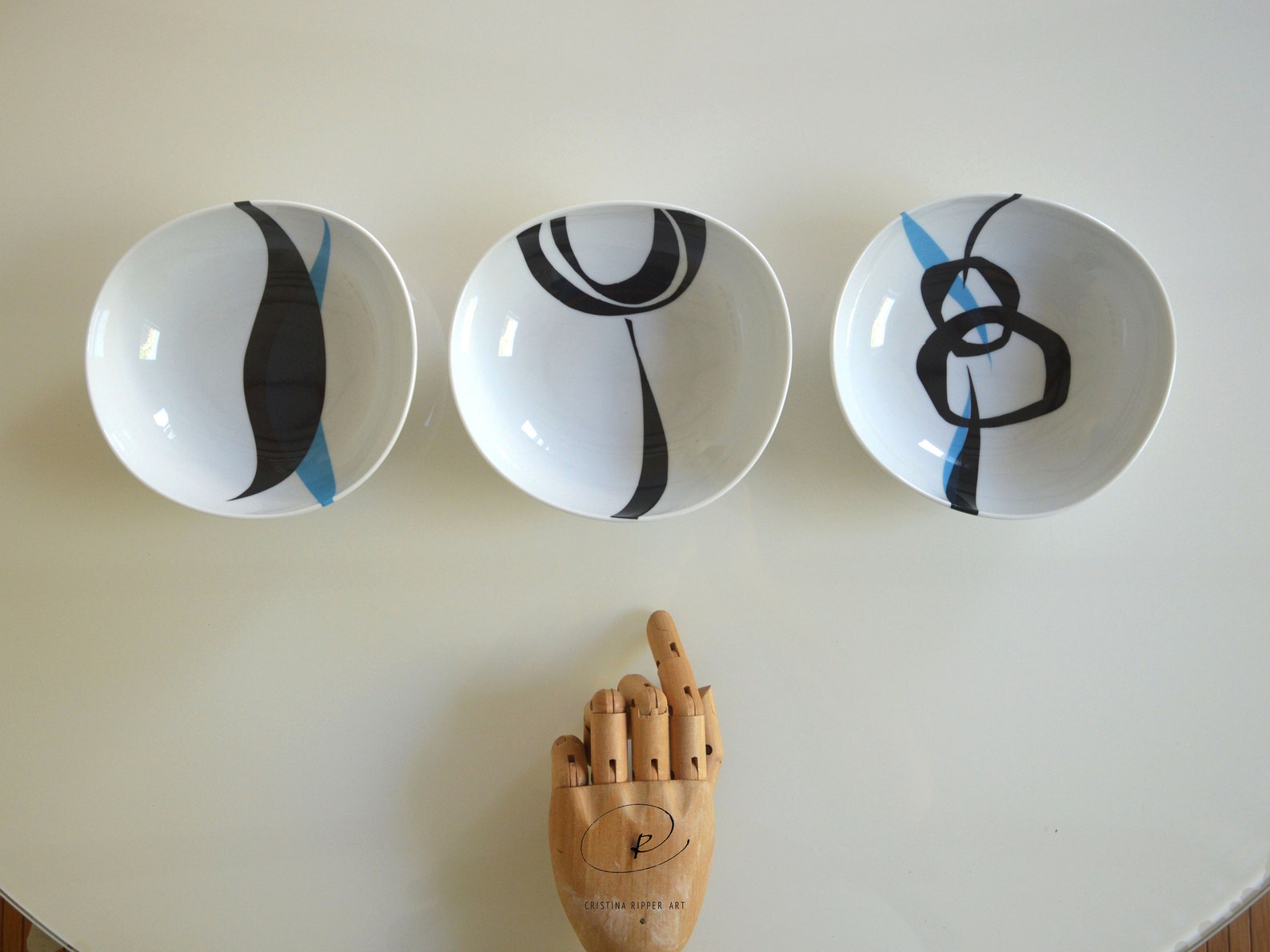 Large Bowl Porcelain Original Abstract Plate Abstract Art - Etsy