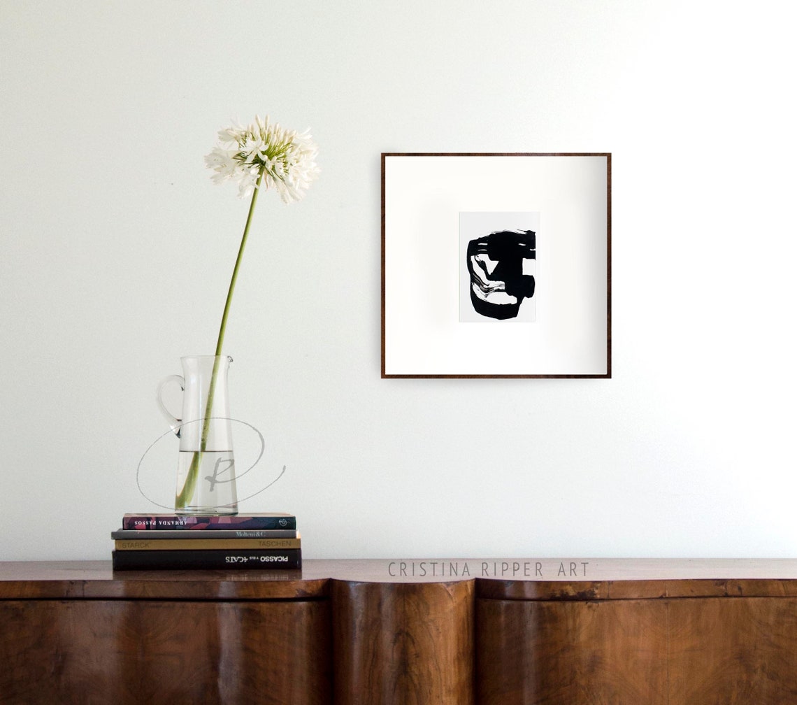Small Abstract Art Ink Drawing Minimal Drawing Small - Etsy