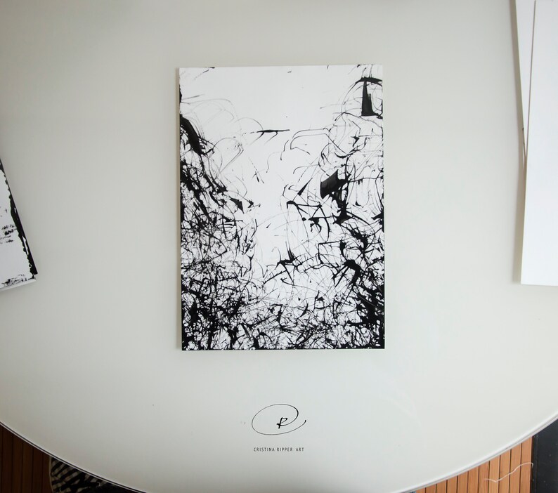 Abstract Painting Original Ink Drawing Black and White Art - Etsy