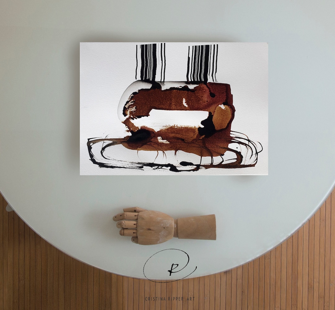 Original Ink Drawing, Abstract Art, Minimal Abstract, Horizontal Wall ...