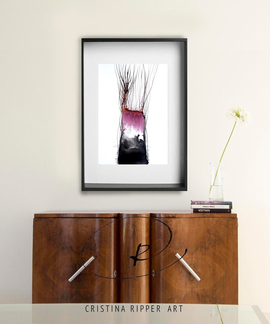 Original Abstract, Ink Drawing, Modern Abstract Painting, Minimalist ...