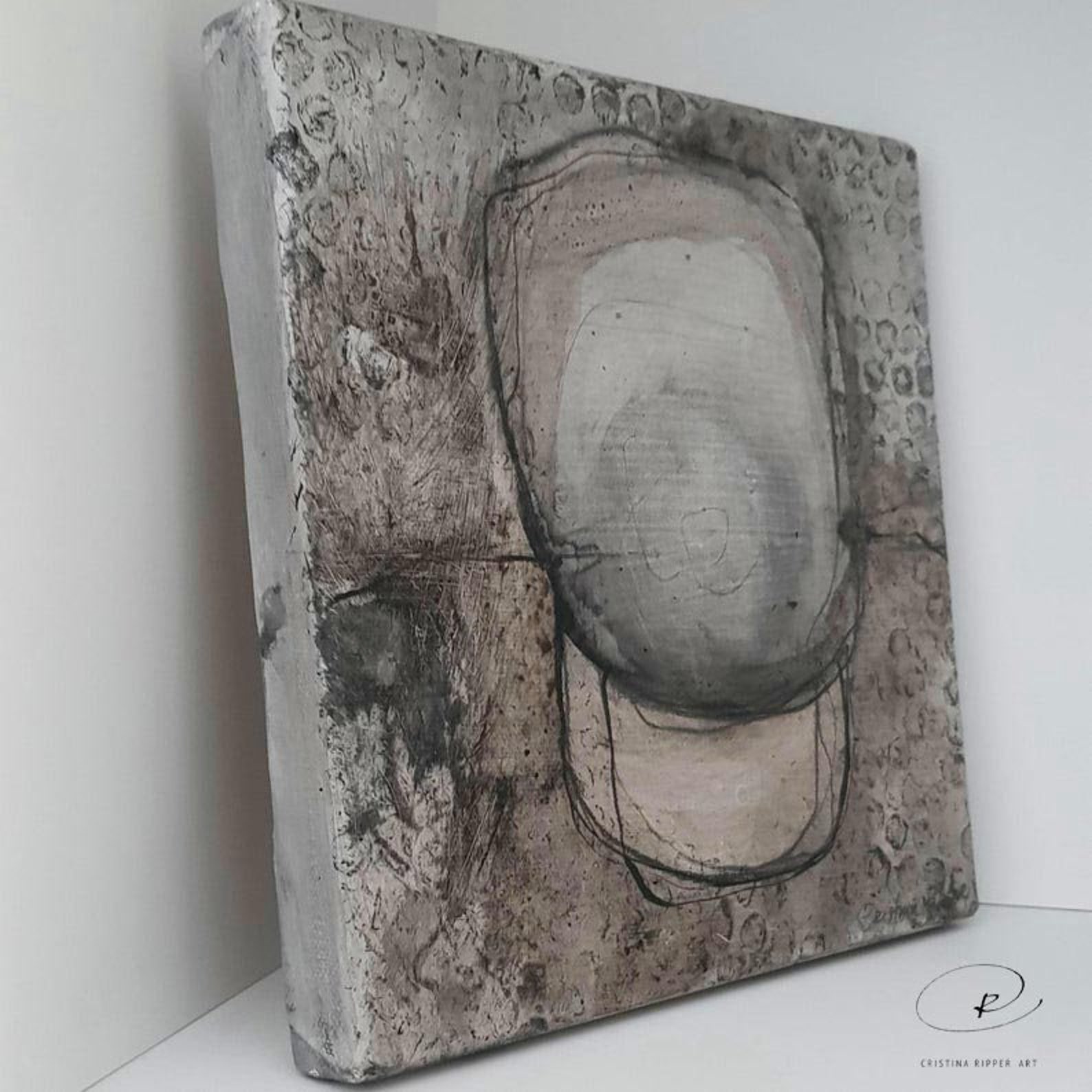 Original Stone Canvas Painting Abstract Ink Canvas Painting | Etsy