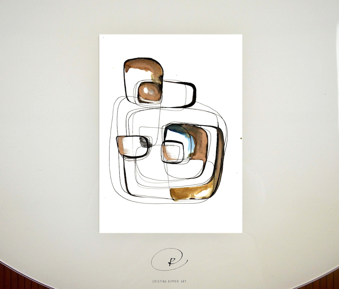 Original Abstract Ink Painting, Abstract Painting, Ink Art, Modern Art ...