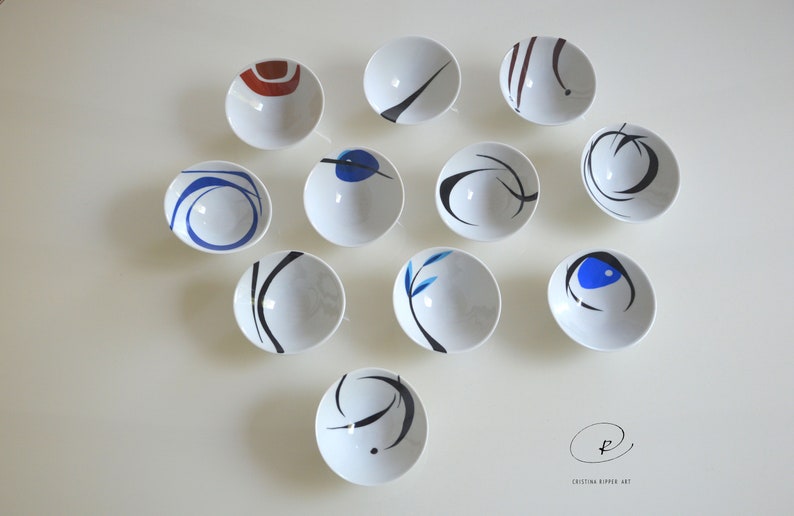 Porcelain Plate Original Abstract Plate Abstract Art on - Etsy