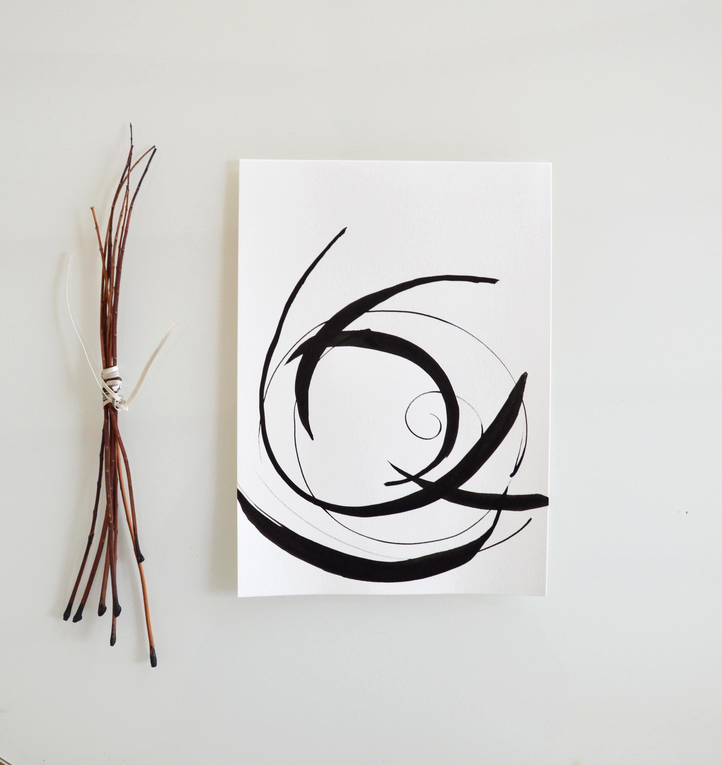 Original Energy Abstract Art, Abstract Ink Art, Ink Art Painting, Ink ...