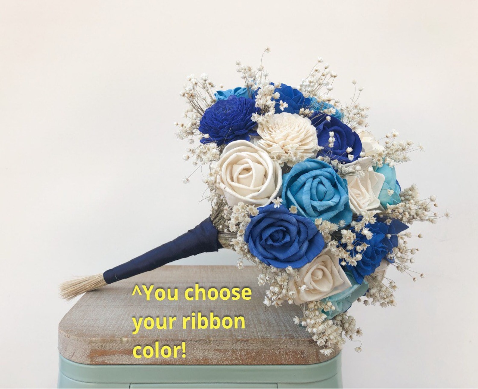 Whimsical Blues Collection DIY Wood Flower Bouquet kit Blue | Etsy