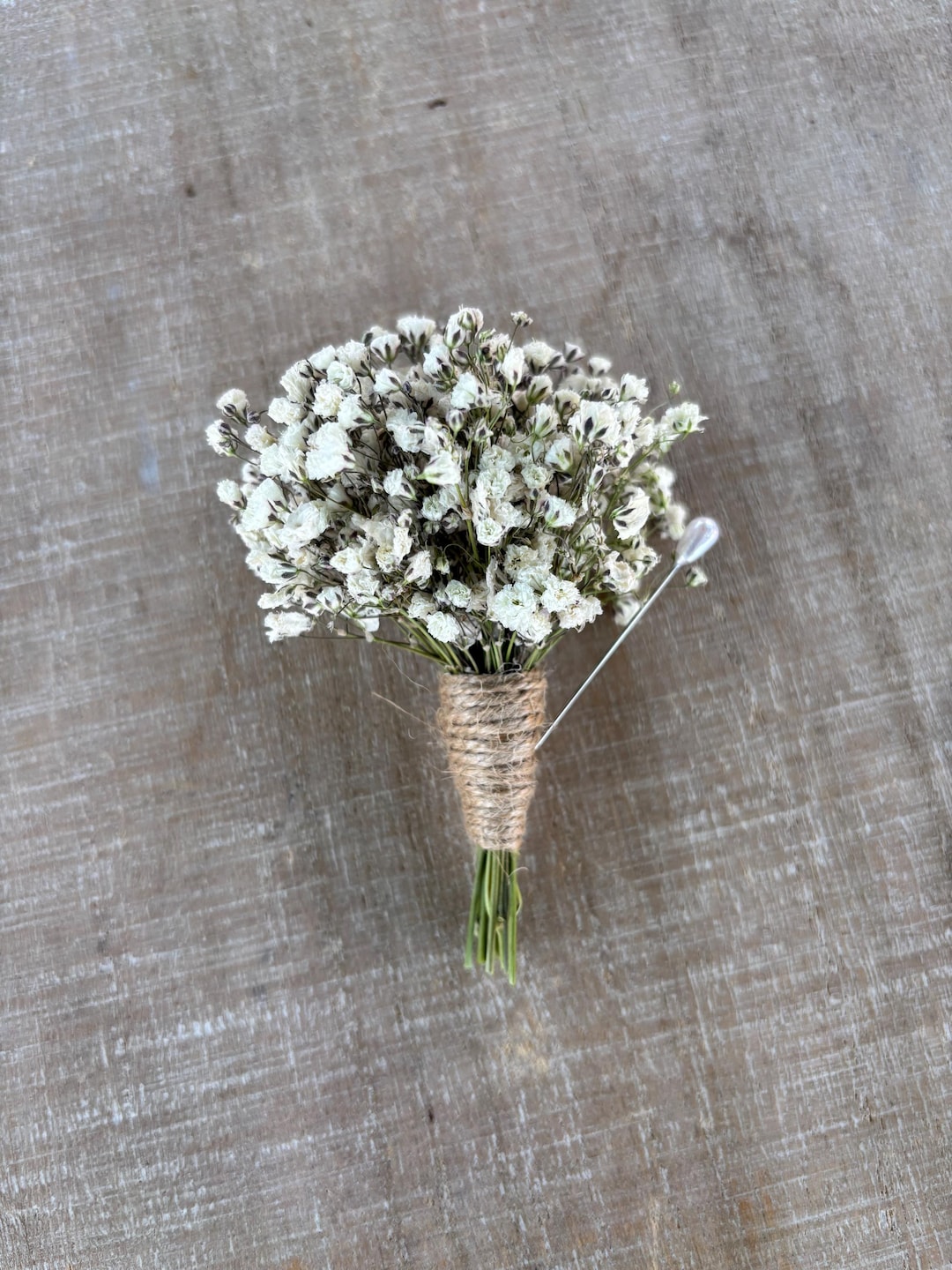 Dried Babies Breath Boutonnière – Rustic Twine Wrap - Etsy