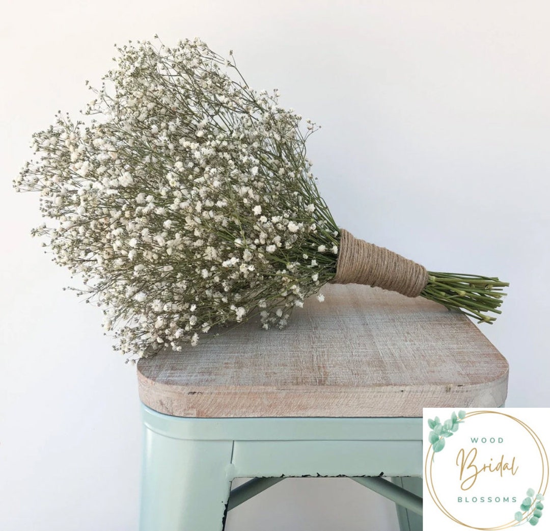Dried Babies Breath Bouquet, Rustic Wedding Decor, Baby's Breath ...