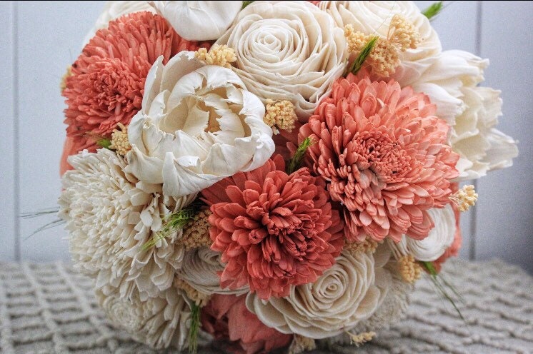 Coral Reef Collection DIY Wood Flower Bouquet Coral Bouquet | Etsy