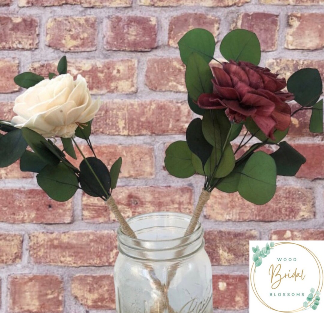 Single Stem Collection Single Stemmed Rose With Preserved Eucalyptus ...