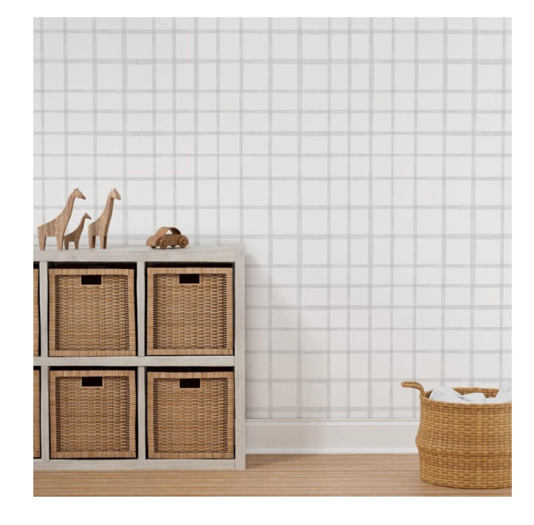 Modern Neutrals Wallpaper, Simple Lines Wallpaper, Grey and White Lines ...